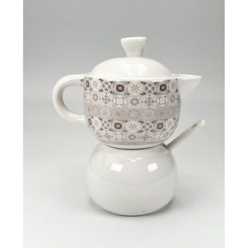 Zuccheriera MOKA caffettiera porcellana MAIOLICA ROSA bomboniera